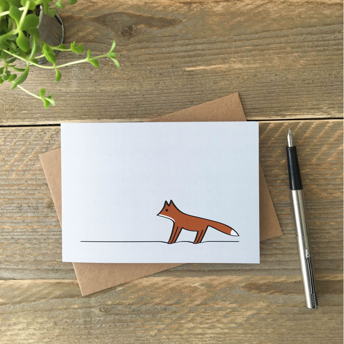Fox Cards, Pack of Four Greeting Cards by Jin Designs