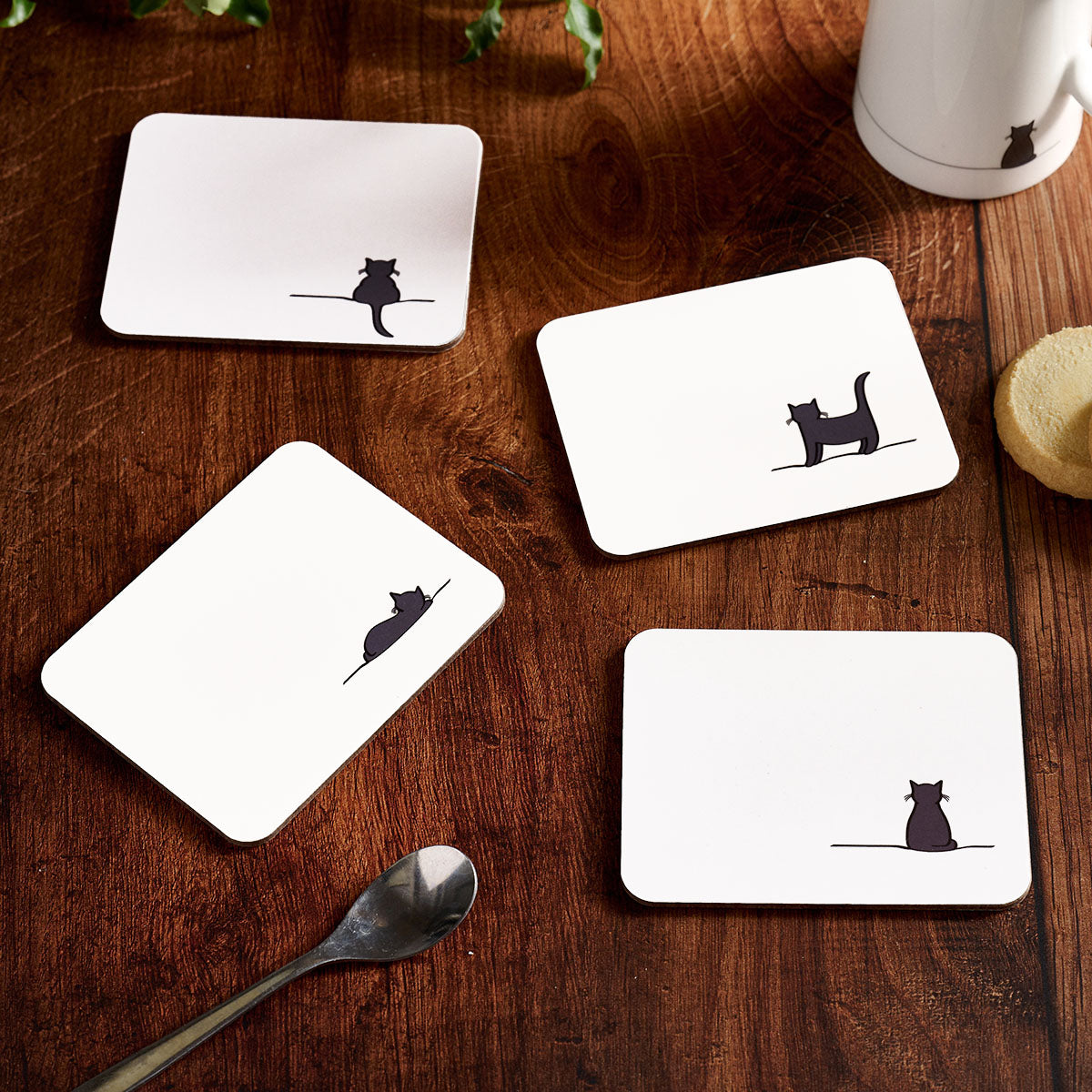 Cat Coasters Set of 4 | Adorable Cat Designs | Jin Designs