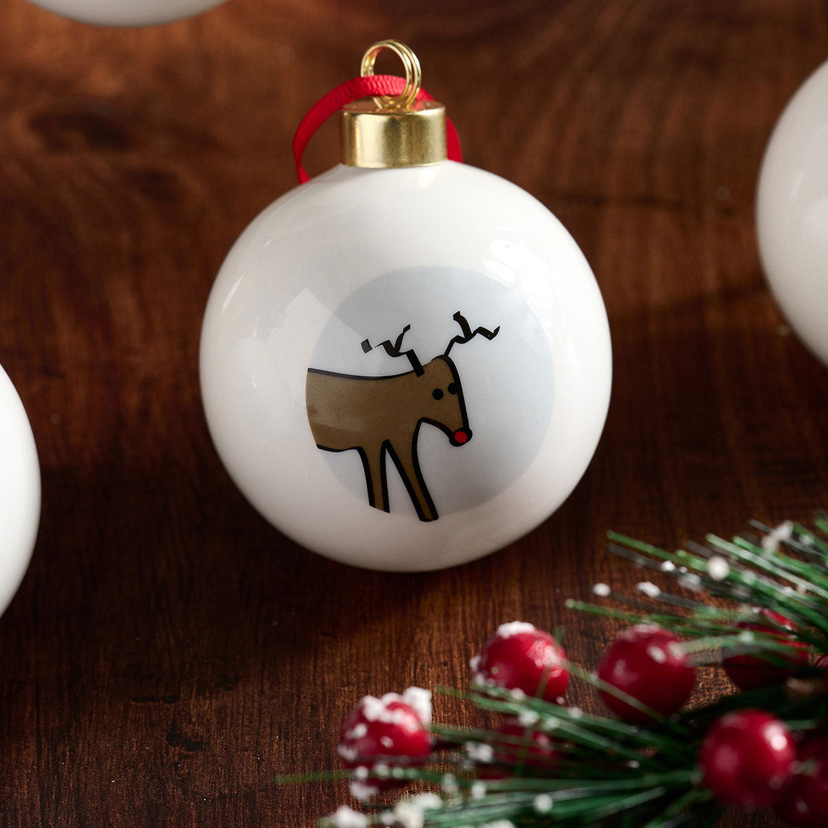 Reindeer Bauble, Christmas Gifts, Fine Bone China Christmas Bauble by ...