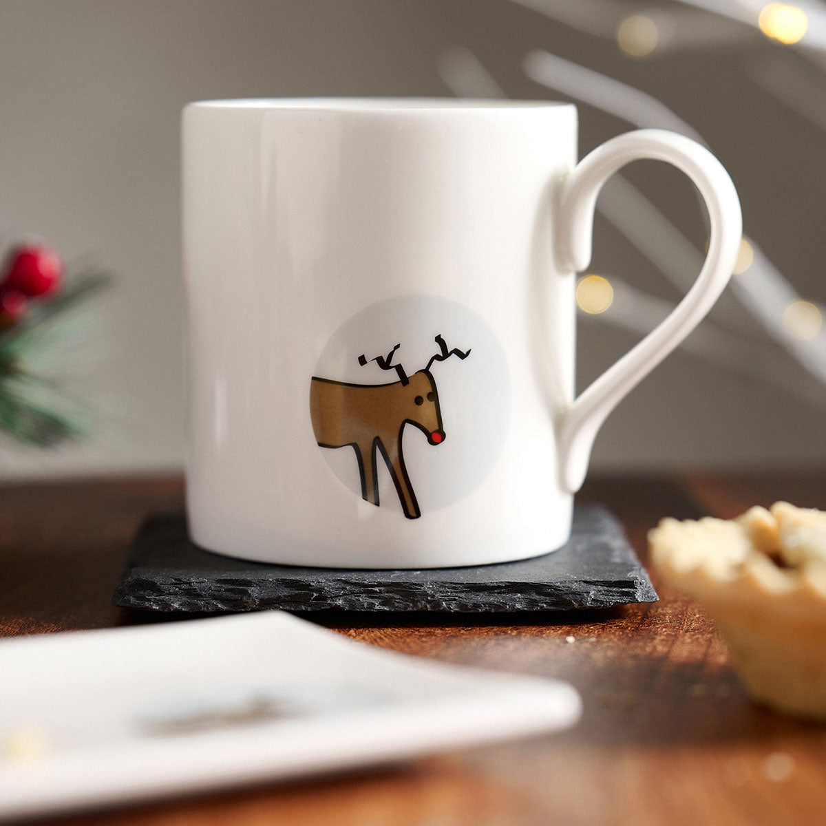 Reindeer Mug, Christmas Gifts, Fine Bone China Mug, Jin Designs