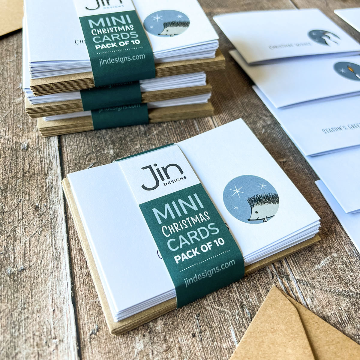 Mini Christmas Cards | Pack of 10 | Jin Designs