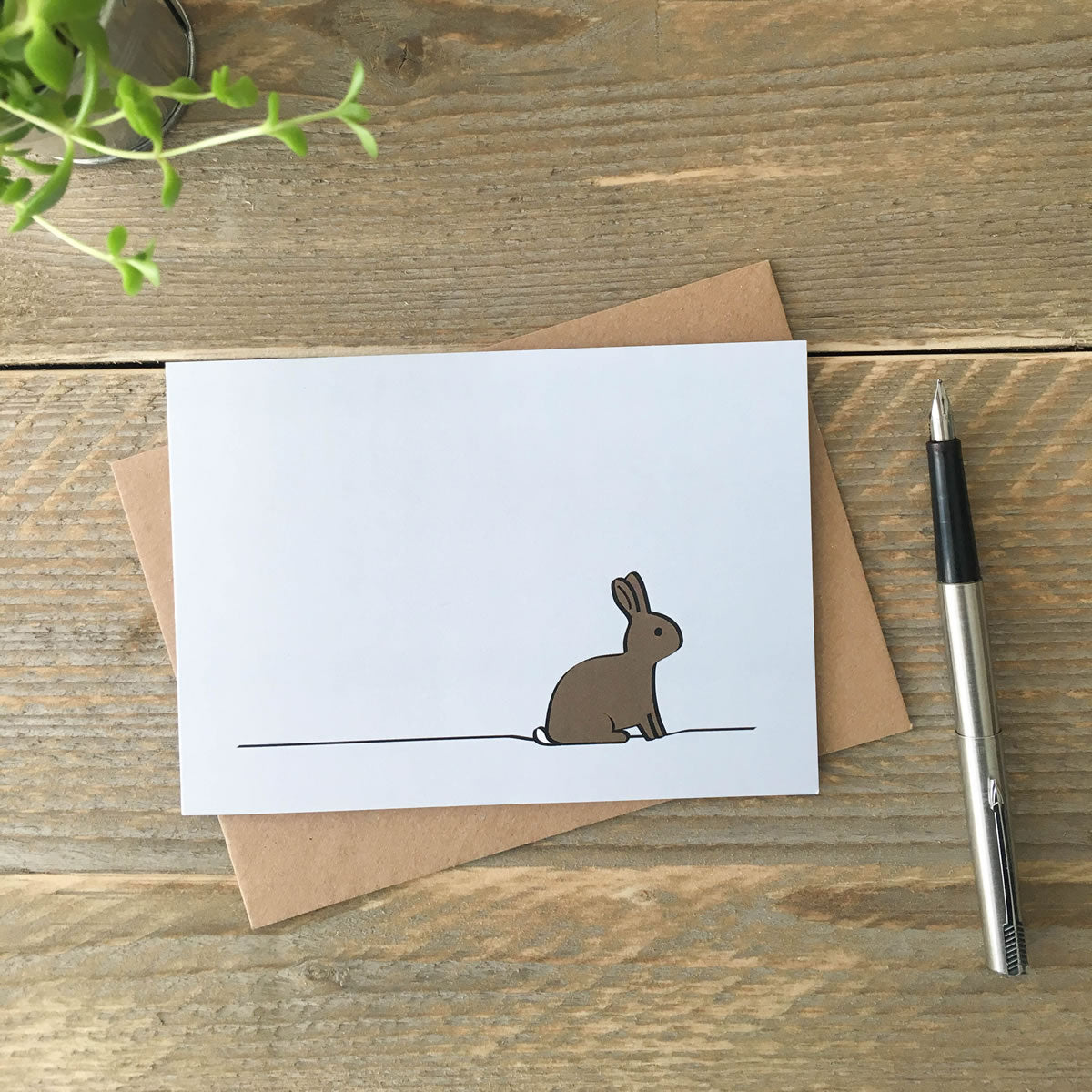 Rabbit Cards, Pack of Four Greeting Cards by Jin Designs